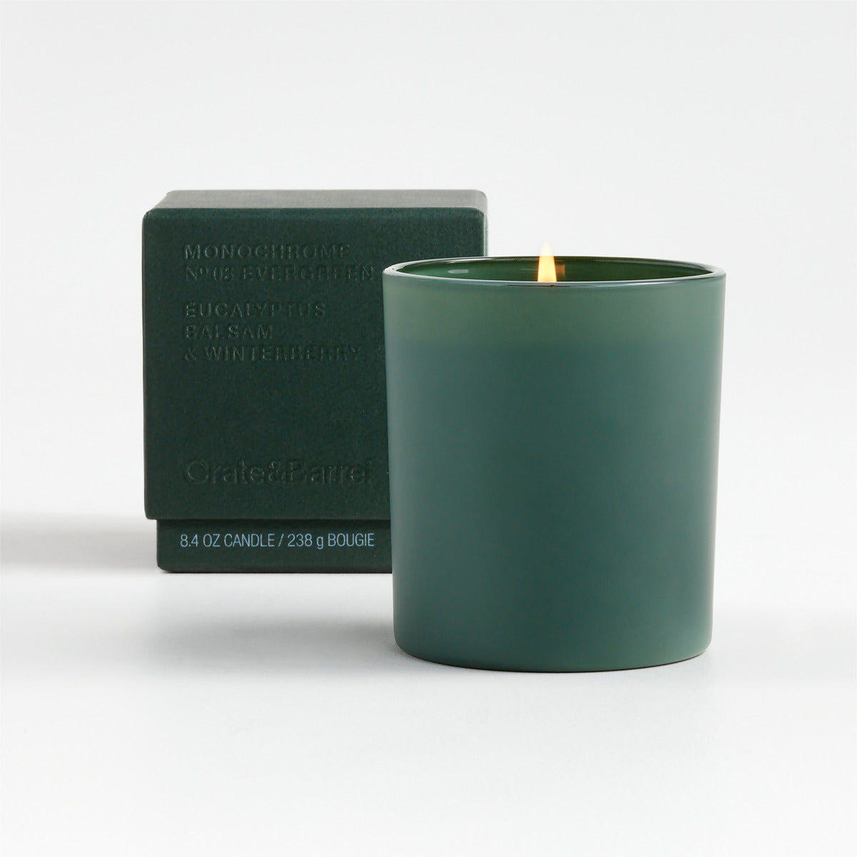 Monochrome No. 03 Evergreen 1-Wick Scented Candle - Eucalyptus, Balsam