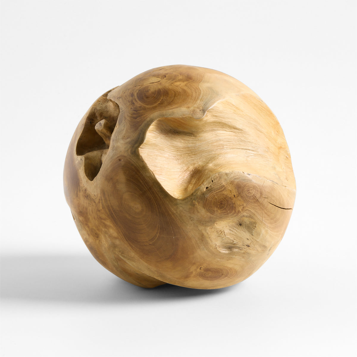 Small Wooden Decorative Sphere Sculpture