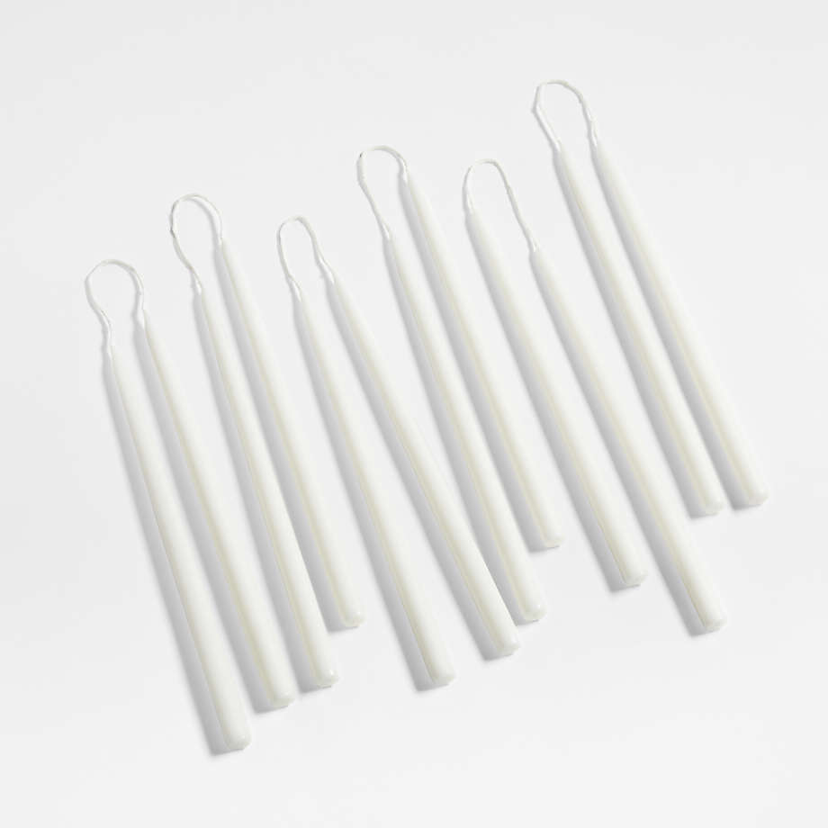 Dipped Mini White Taper C&les, Set of 12